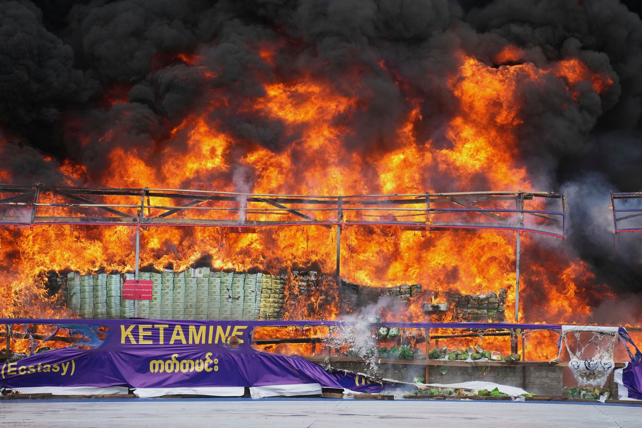 Myanmar burns confiscated drugs worth around $300 million | The Asahi ...