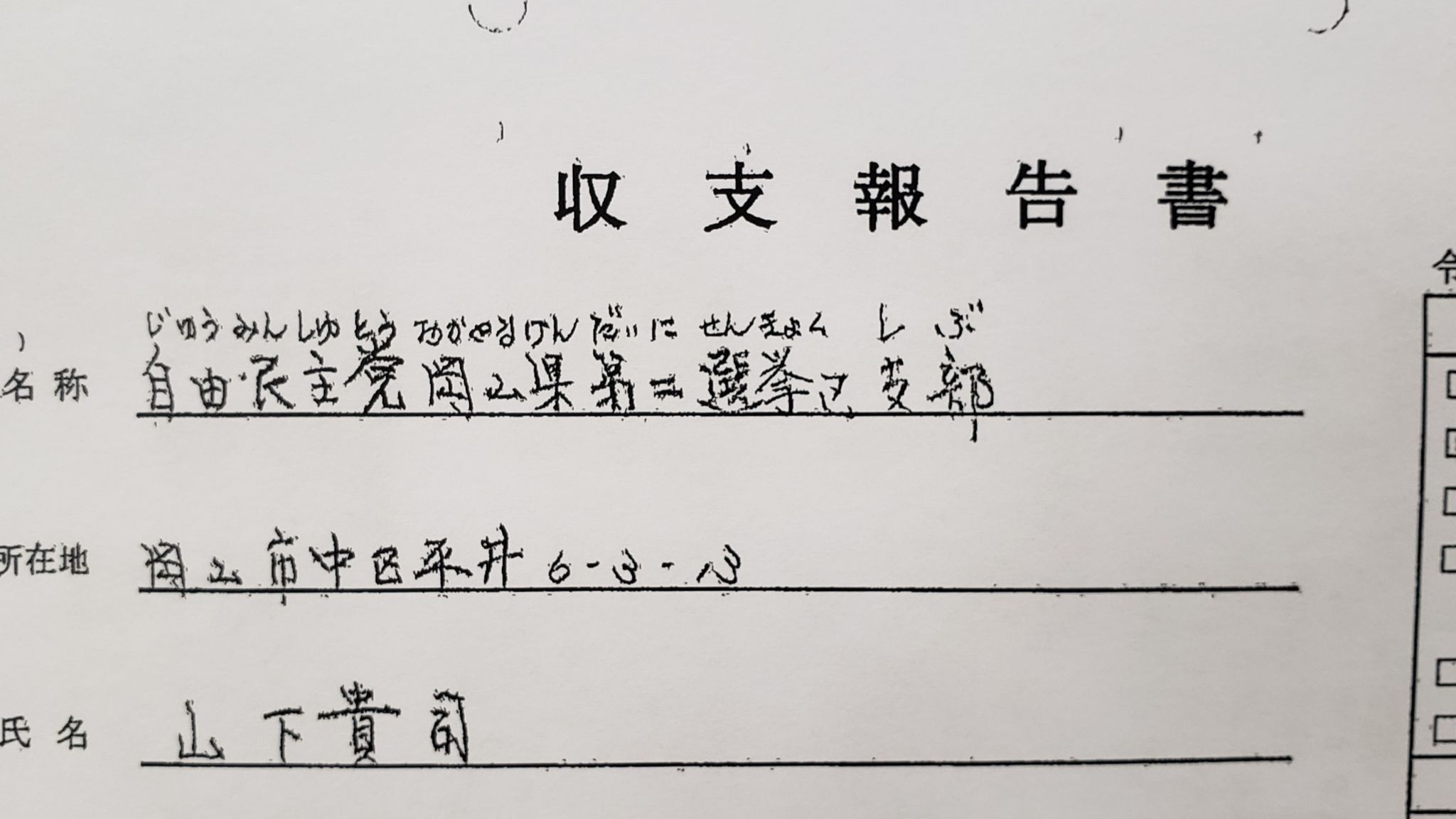自民党・山下貴司議員(衆・岡山2区)の選挙区支部 寄付金200万円不記載で収支報告書を訂正 | KSBニュース | KSB瀬戸内海放送